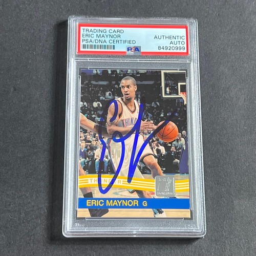 2010-11 Donruss #141 Eric Maynor Signed Card AUTO PSA Slabbed Thunder ...