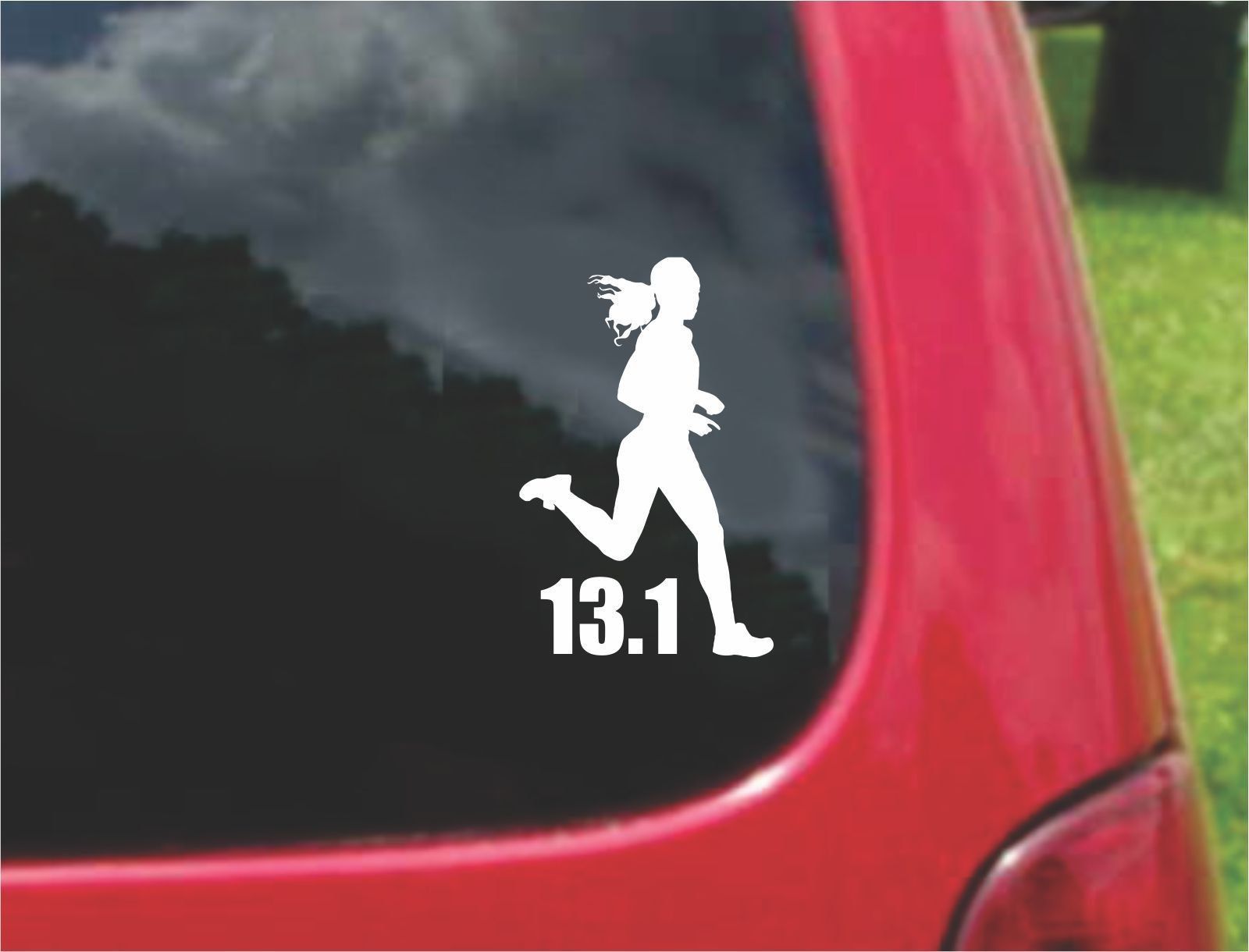 2 (PCS) 13.1 Half Marathon Girl Runner Stickers Decals 20 Colors To ...