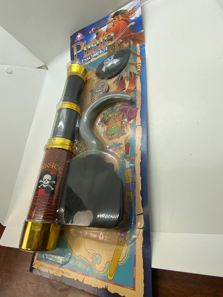 Star Power Kids Pirate Accessory Kit Eye Patch Telescope Hook Compass ...