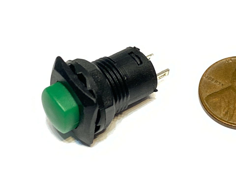 1 Piece GREEN Square Push Button Switch Latching ON/OFF 12mm 3A DS-426 ...