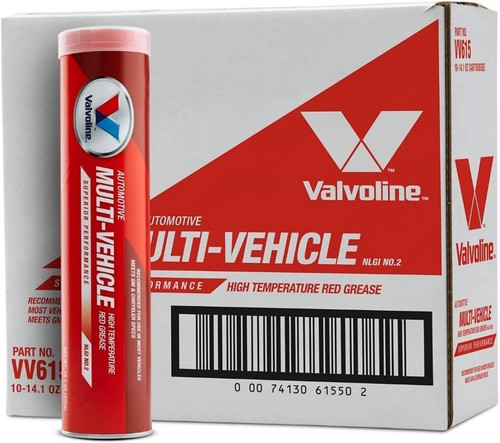 Valvoline VV615 Multi-Vehicle High Temperature Red Grease; 10 Pack of ...