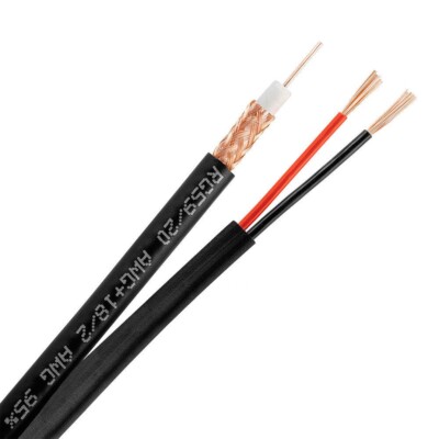 CCA CCS Conductor Cable For Analog Cameras RG59 Siamese Coaxial Cable ...