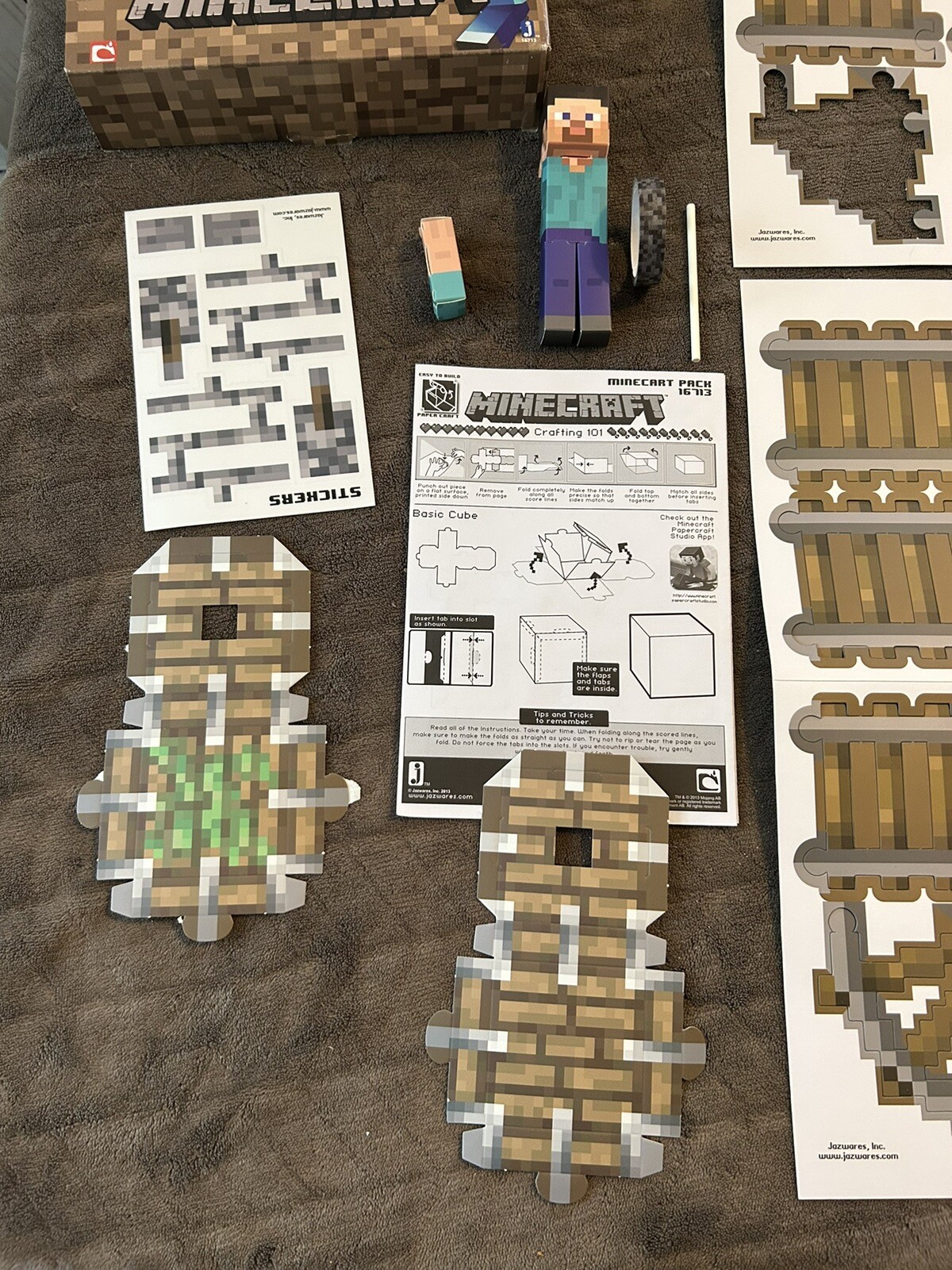 Minecraft Papercraft The Diamond Minecart