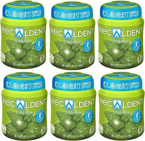 6 Bottles Recaldent Fresh Mint 140g Sugar Less Grain Gum Oral Care CPP ...