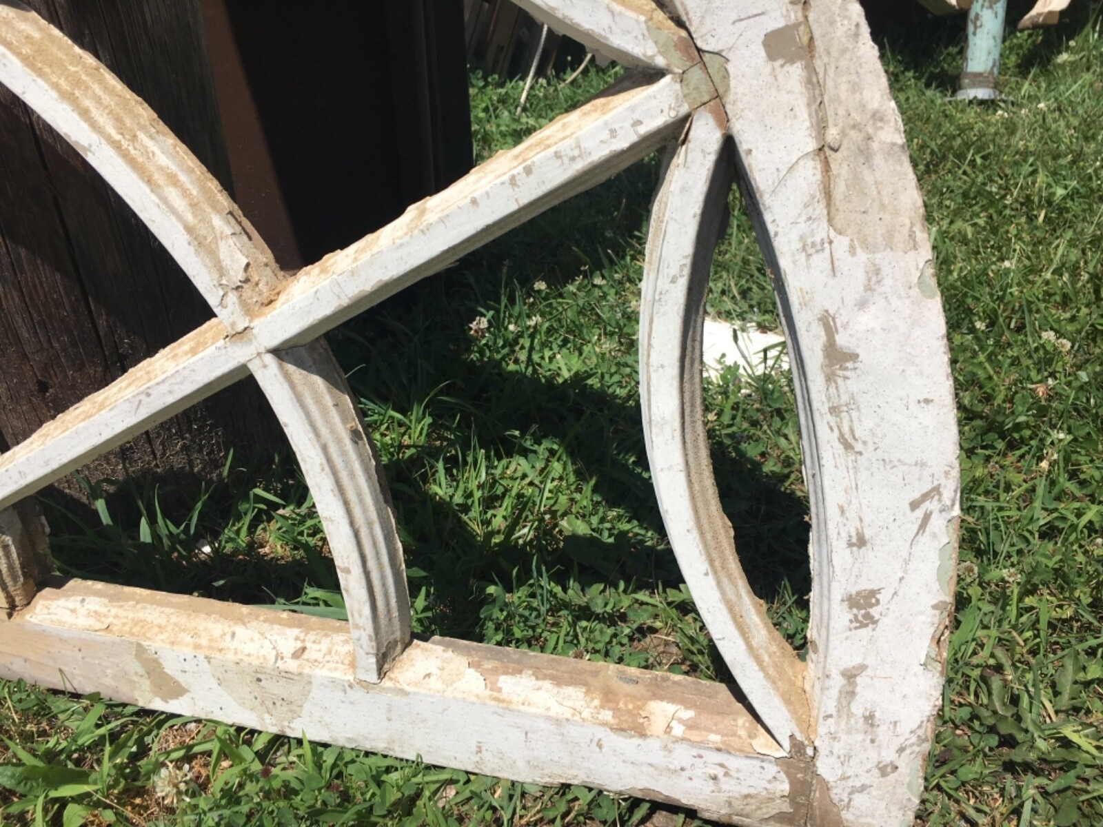 GORGEOUS c1870 arched spider web design window frame NO gLaSS 51” x 19 ...