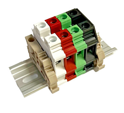 Splice 50 Amp 6/4 Wire UL Terminal Blocks L1 L2 N GND DIN Rail Dinkle ...
