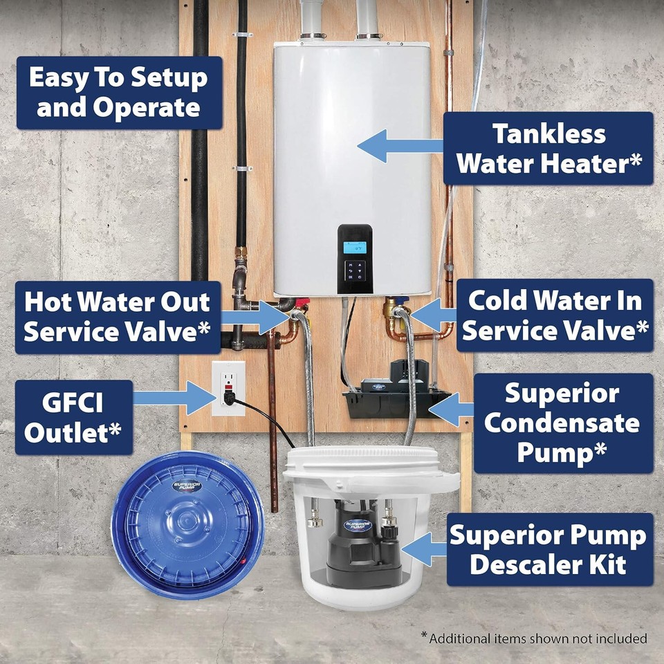 Tankless Water Heater Descaler Pump Kit with Non-toxic Solution | eBay