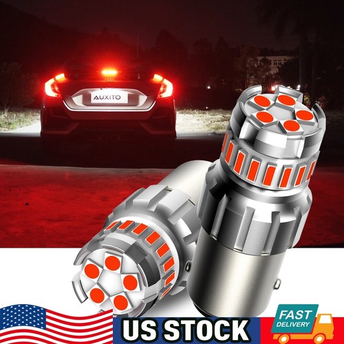 AUXITO Red 1157 CANBUS Error Free LED Turn Signal Tail Stop Brake Light ...