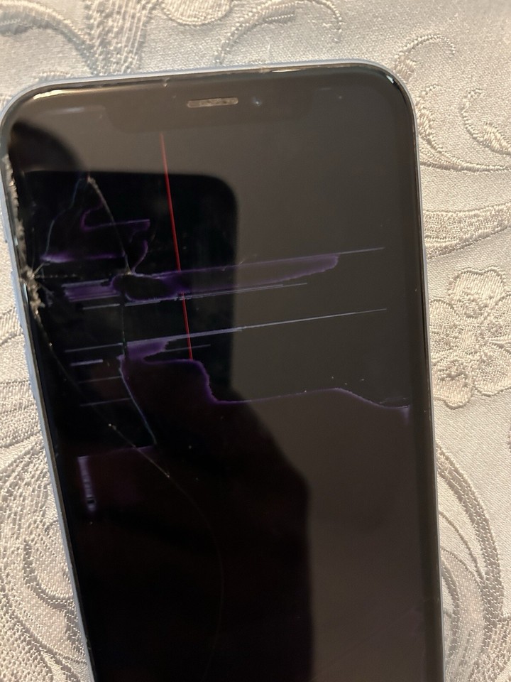 Apple iPhone XR - Light Blue Powers On “Cracked Front And Back” | eBay