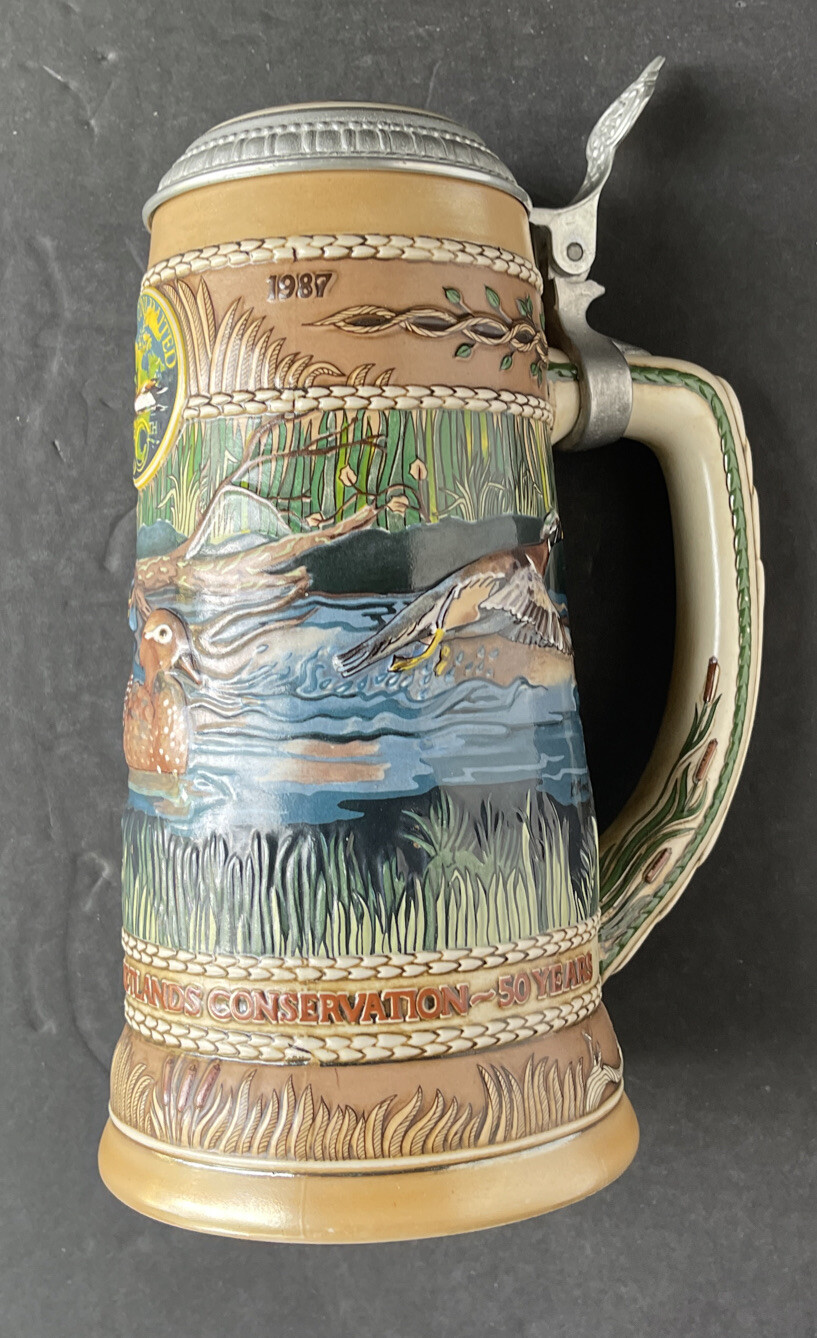 Vintage 1987 Ducks Unlimited Wood Duck Beer Stein 1st Ed WATERFOWL ...