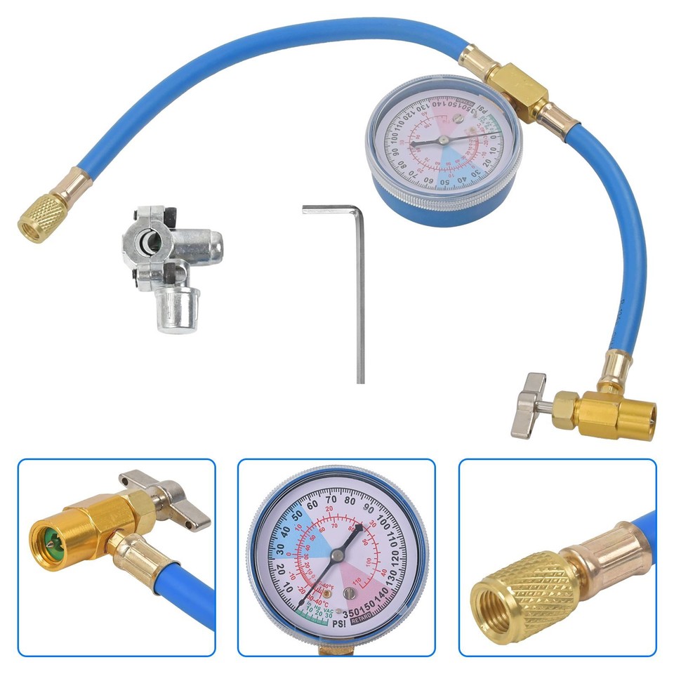 R134A Refrigerant Charge Hose Kit BPV31 Bullet Piercing Tap Valve with ...