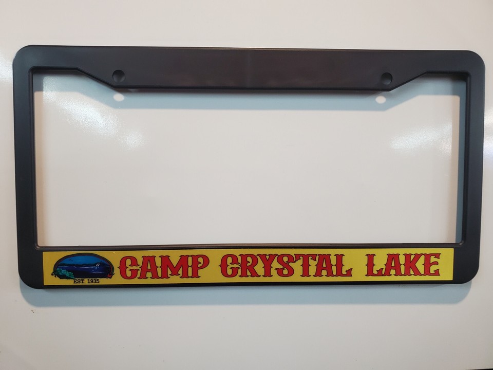 REFLECTIVE CAMP CRYSTAL LAKE BLACK plastic License Plate Frame | eBay