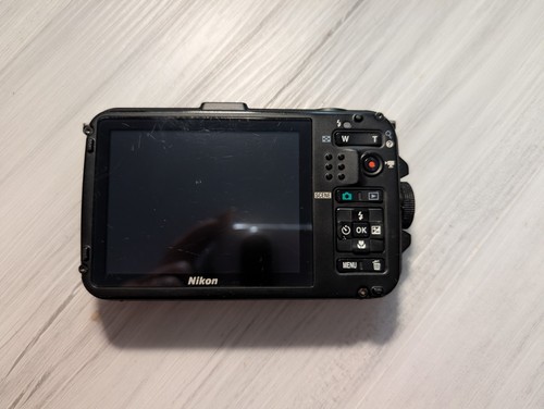 Nikon COOLPIX AW100 5MP Digital Orange camera FOR PARTS. (NOT WORKING ...
