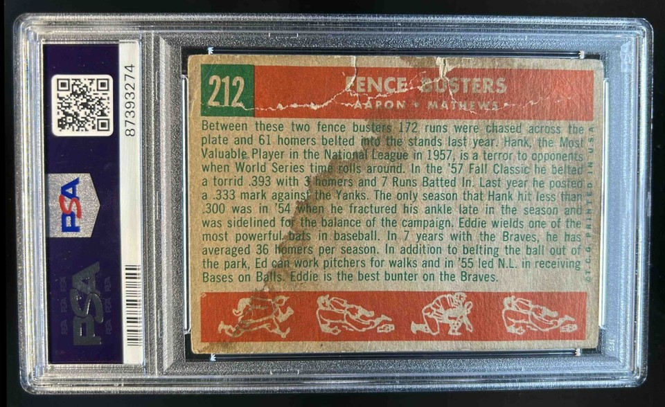 Trading Card Eddie Mathews Auto Autograph PSA Authentic | eBay