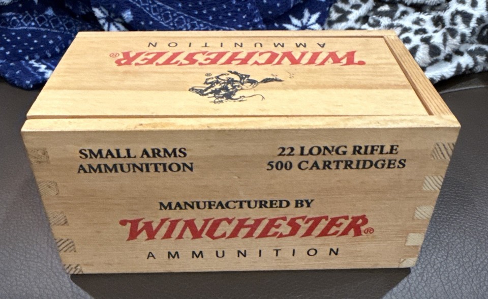 WINCHESTER SMALL ARMS AMMUNITION WOOD EMPTY BOX 22 LONG RIFLE CABELA’S ...