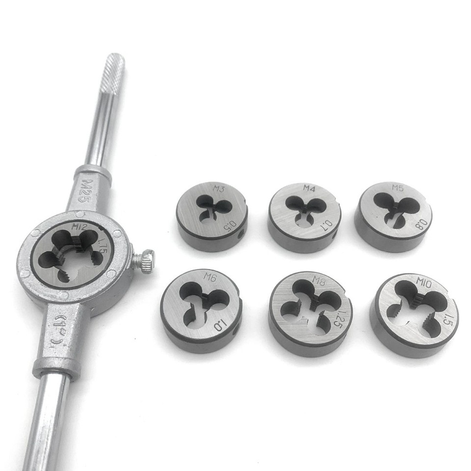 8Pcs Metric Hand Tap and Die Set M3- Screw Thread Plugs Straight ...