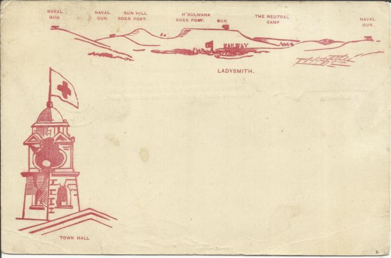 Natal-BOER WAR-LADYSMITH-Feb/27/1900-ILLUSTRATED LOCAL SIEGE POSTCARD ...
