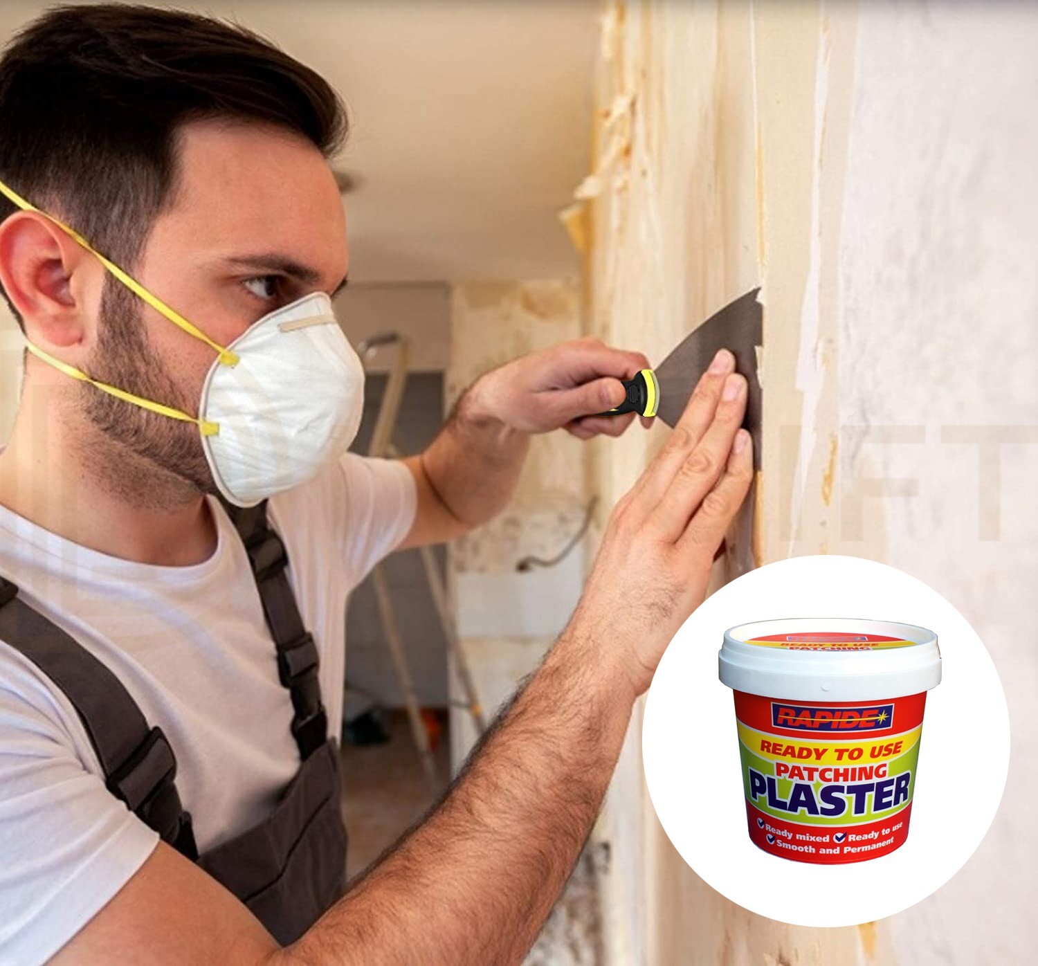 WHITE PATCHING PLASTER POWDER QUICK SMOOTH REPAIRS HOLES CRACKS FILLER ...