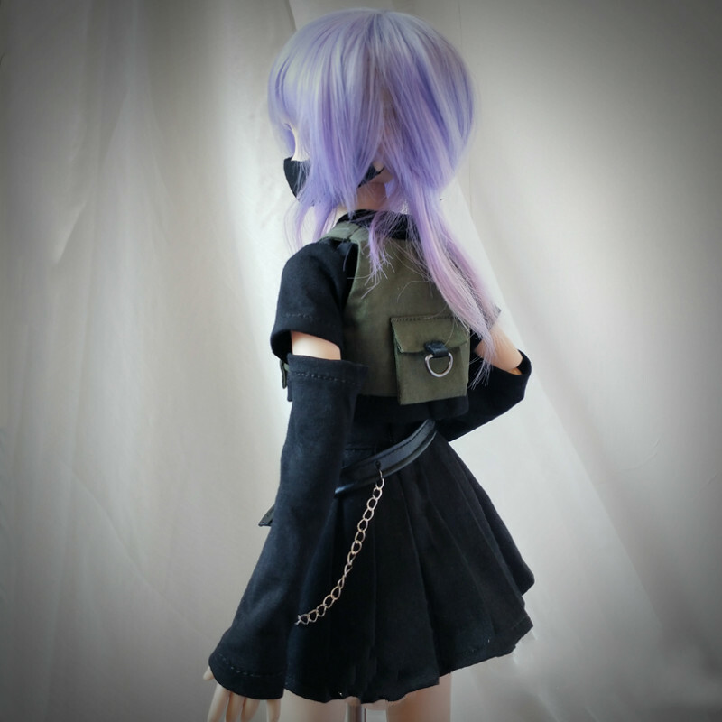 1/6 1/4 RL 1/3 BJD Outfit Clothes PUNK T-shirt+Skirt+Waistband ...