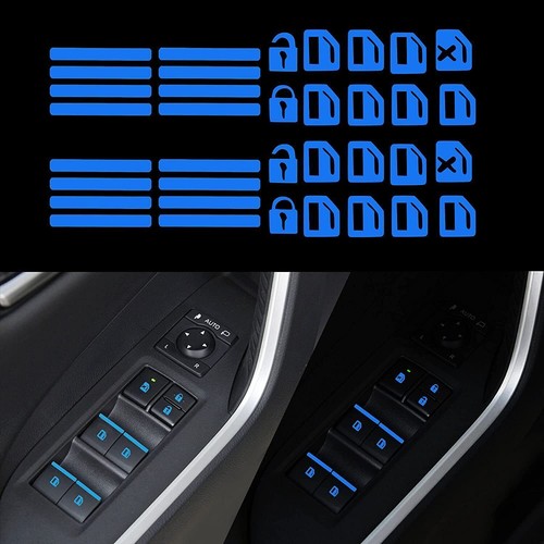 1x Blue Car Sticker Door Window Switch Luminous Sticker Night Safety ...