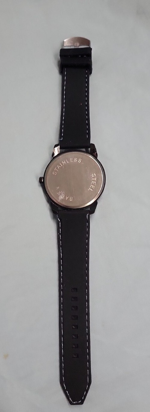 Senjue Black Blue Dial Gunmetal Gray Case 44 mm Rubber Band Watch | eBay