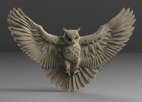 3D STL Model FLYING OWL for CNC 3D Router Printer Engraver Carving ...