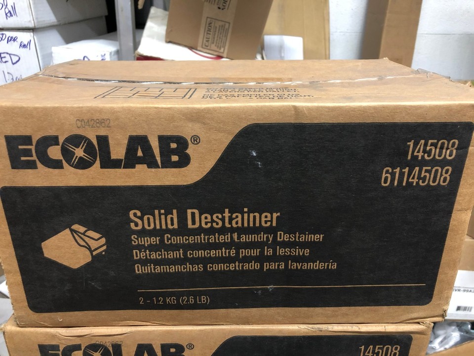 (4 x 2.6 lb) Ecolab 14508 Solid Super Concentrated Laundry Destainer ...