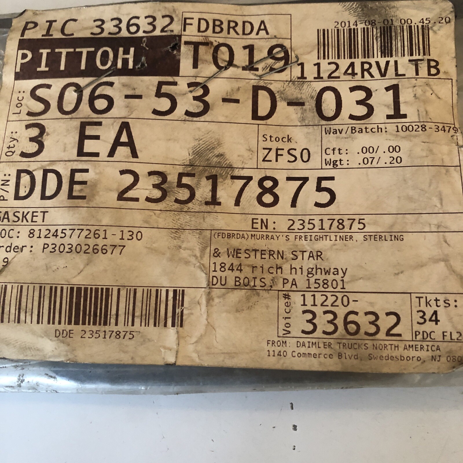 GENUINE DETROIT 23517875 SERIES 60 INTAKE MANIFOLD GASKET NEW OEM | eBay