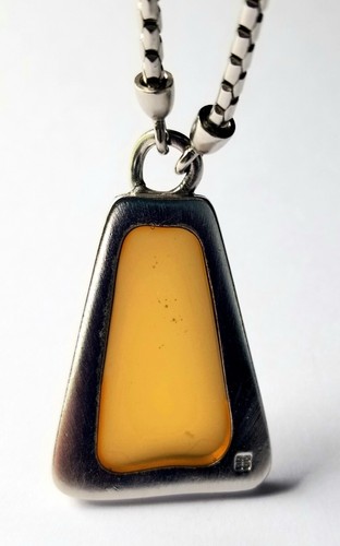 NICE Vtg 1980's GIVENCHY Necklace LUCITE Pendant SILVER Tone 26" SNAKE ...