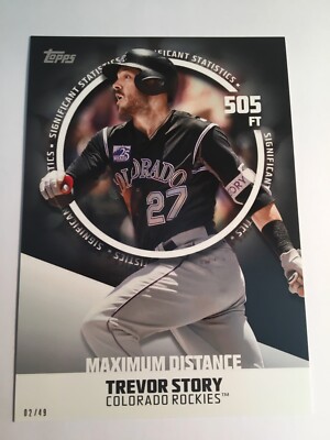 2019 Topps Significant Statistics Jumbo 5x7 Trevor Story Rockies SS4 02 ...