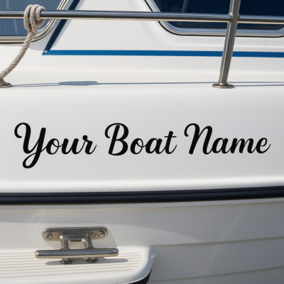 PERSONALISED BOAT NAME STICKER Decals Stickers Graphics Small Medium ...