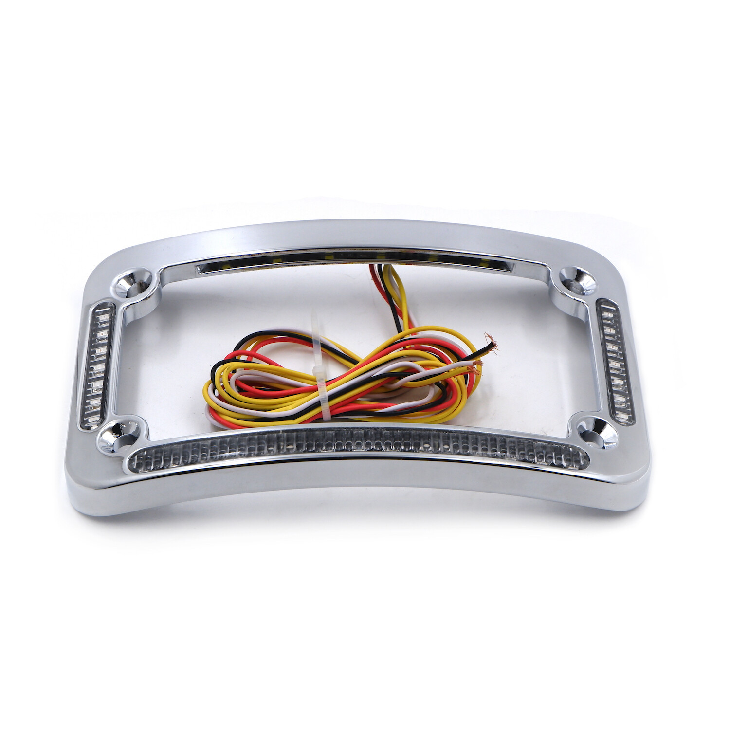 Dual LED Curved Motorcycle License Plate Frame w/ Brake OR Turns ...