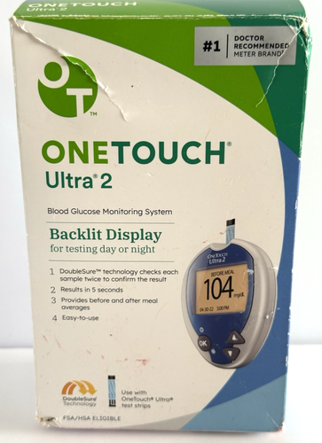 One Touch Ultra 2 Blood Glucose Monitoring System Backlit Display Exp ...