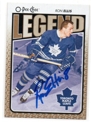 RON ELLIS signed AUTOGRAPH card TORONTO MAPLE LEAFS O-PEE-CHEE LEGEND ...