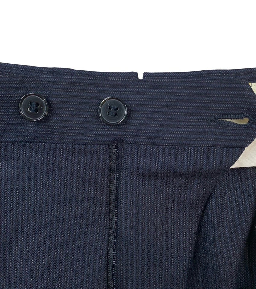 Mens 42 R Ermenegildo Zegna Rom Fit Navy Blue Mini Stripe Wool Suit ...