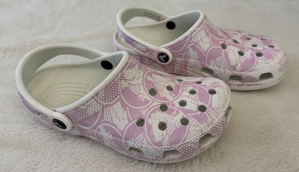 Women's Pink White Duke Alligator Crocodile Print Crocs 7 | eBay