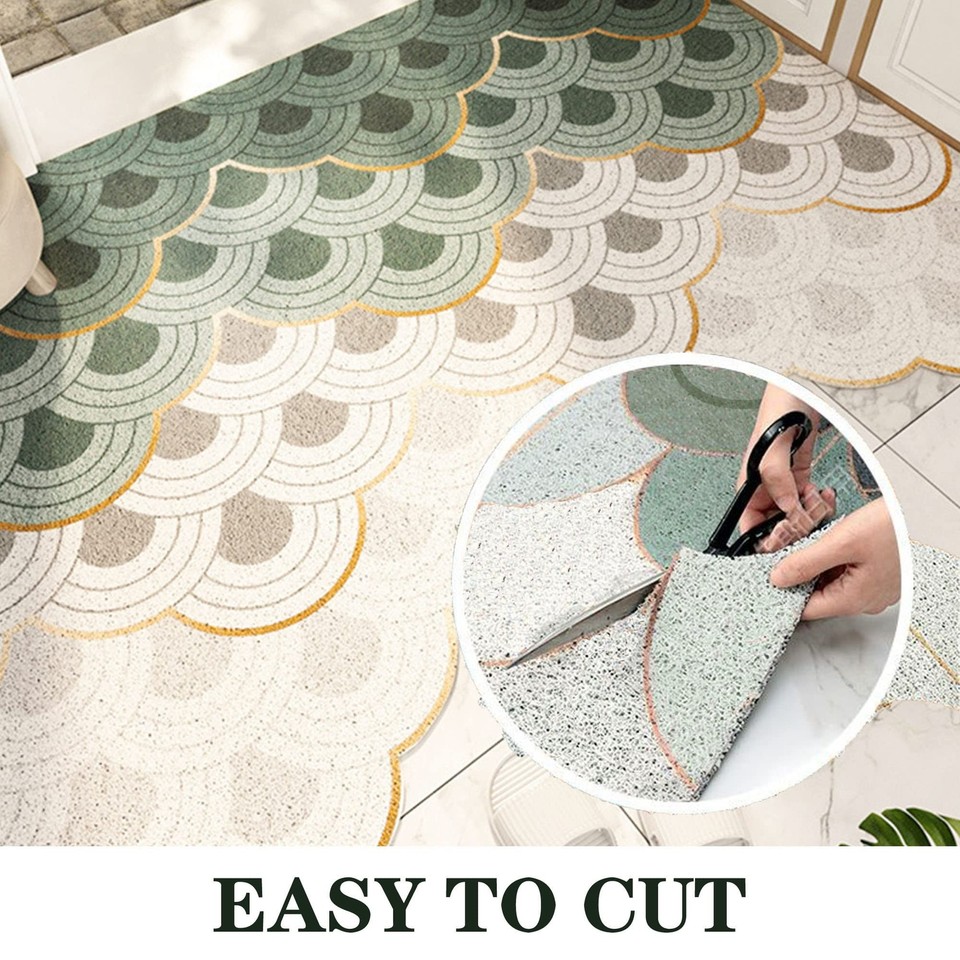 PVC Durable Outdoor Door Mat 35"x23",Non-Slip Absorbent Welcome Mat ...