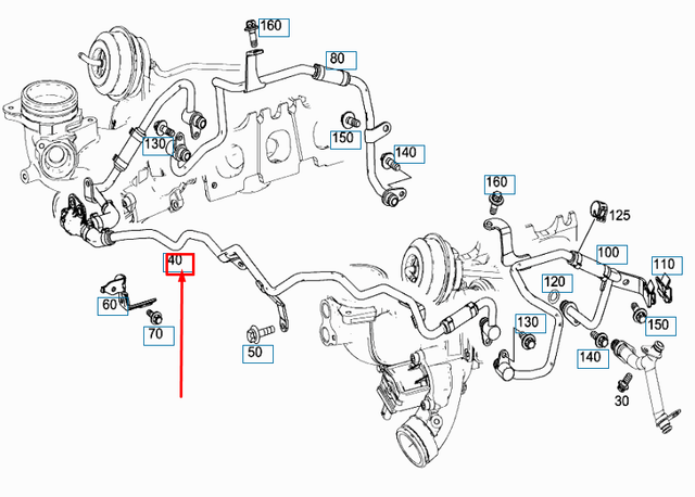 Genuine MERCEDES BENZ MB Ml Class W166 Cooling Return Line A2762002351 ...