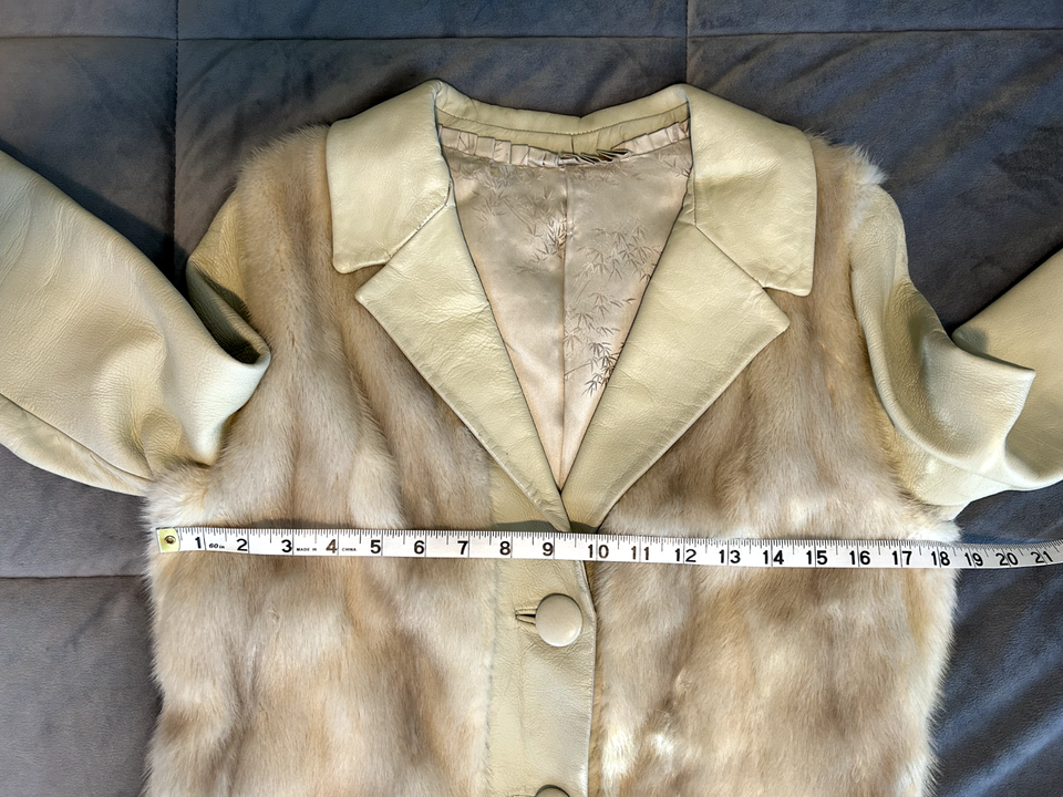 Vtg Retro Blonde Mink Leather Fur Jacket Coat Needs Repair Approx ...
