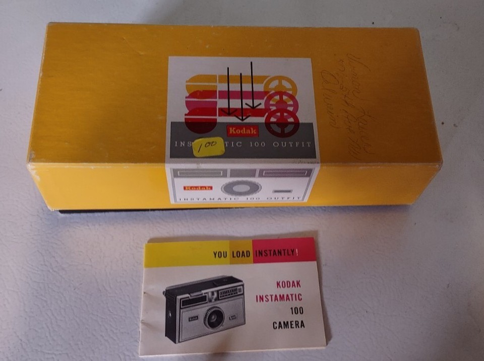 1960s Kodak Instamatic 100 Camera Box And 19 Blue Flash Bulbs, 2 White ...