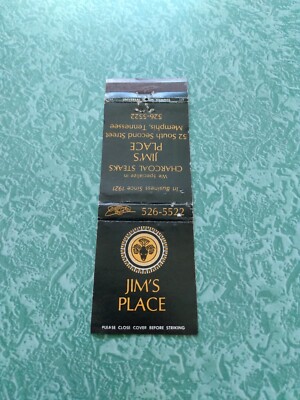 Vintage Matchbook Ephemera Collectible A24 Memphis Tennessee Jim's ...
