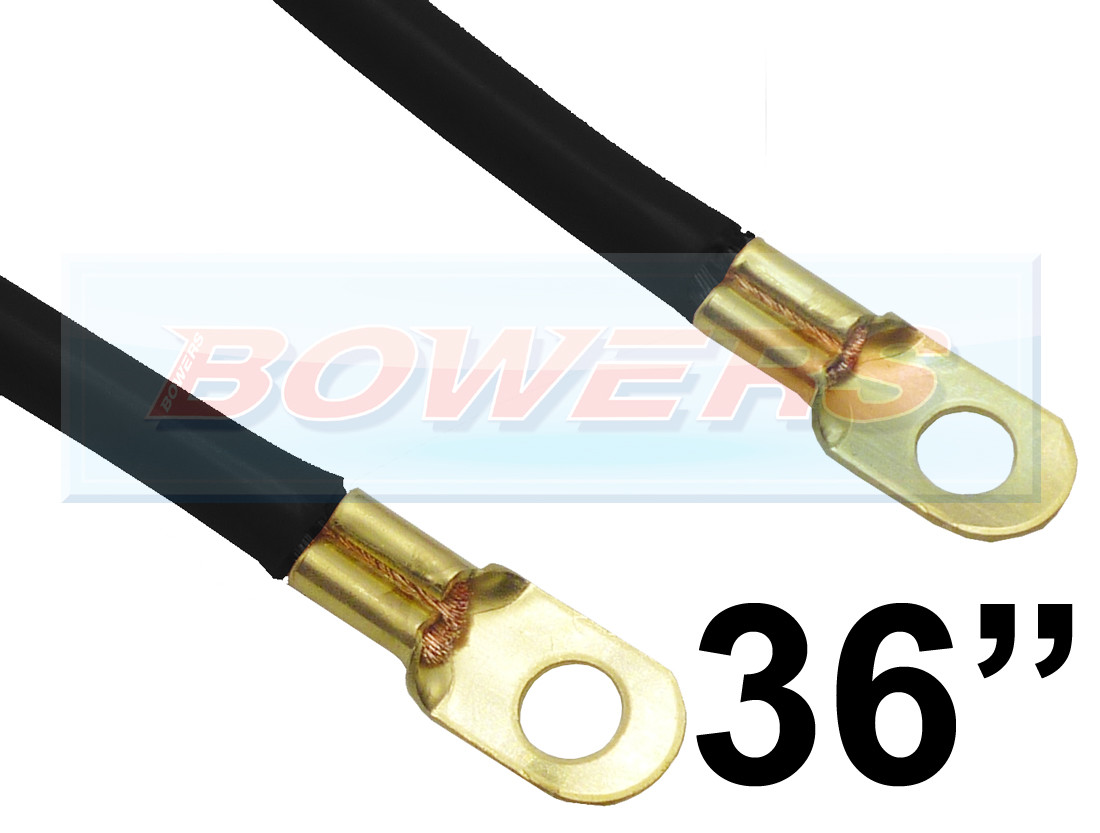 36" INCH 910mm CAR BATTERY BLACK EARTH EARTHING NEGATIVE LEAD CABLE ...