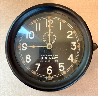 WWII U.S. NAVY CHELSEA MARK I. DECK CLOCK 1943 from New York Nautical ...