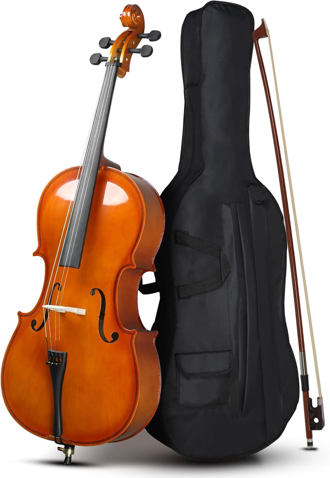 Ktaxon 3/4 Cello, Beginner Cello Acoustic Cello Set with Portable Bag ...