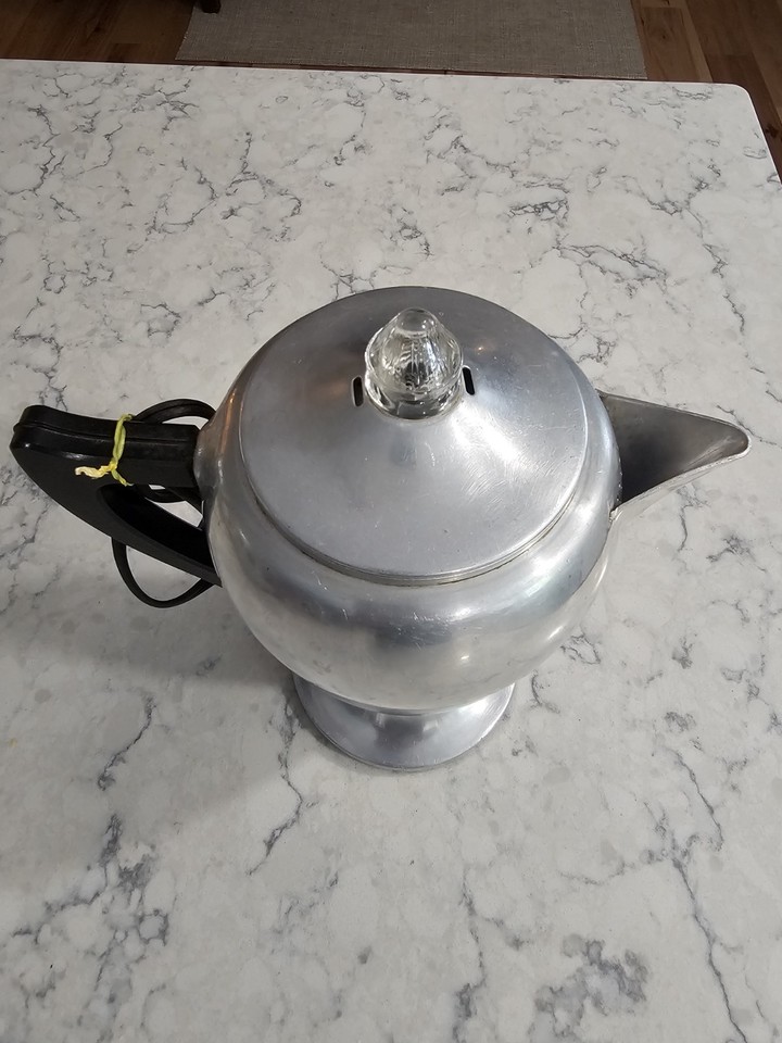 Mirro Electric 1950s Vintage Coffee Pot Percolator 8-Cup Aluminum Model ...