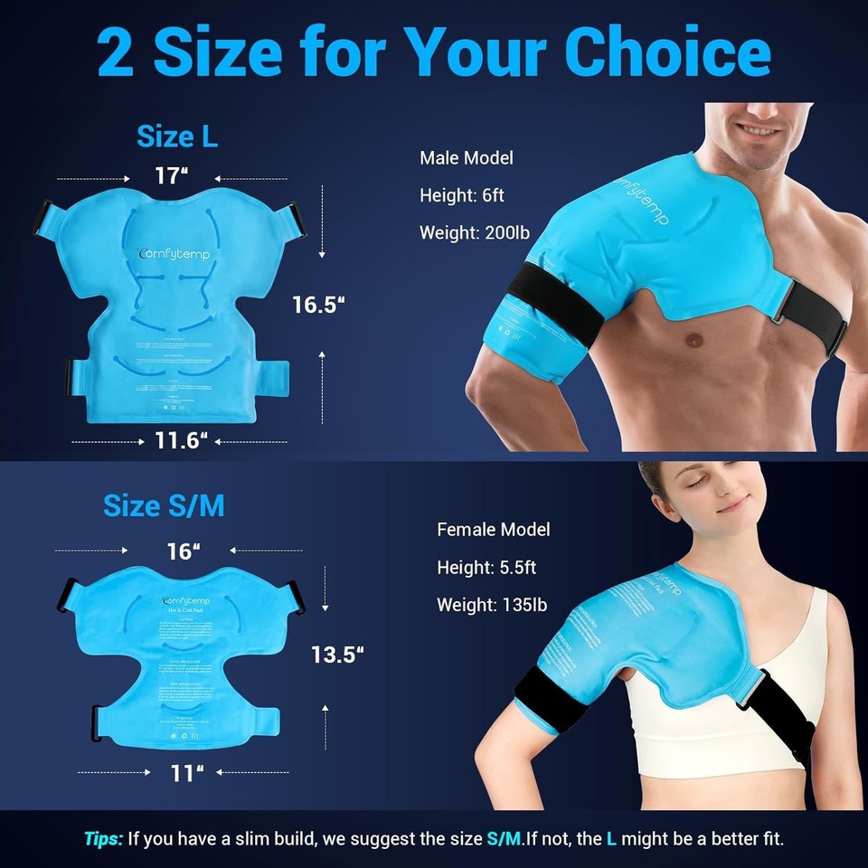 Comfytemp Shoulder Ice Pack Rotator Cuff Cold Therapy Wrap, FSA Large ...