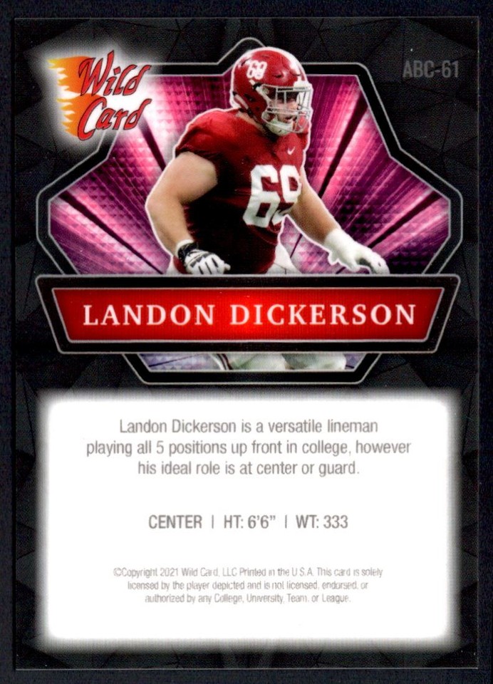 LANDON DICKERSON 2021 Wild Card Alumination Rookie Card ! RC #ABC-61 | eBay