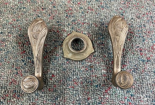 2 Antique INTERIOR WINDOW CRANKS + COLLAR Car Truck Crank Handle FANCY ...