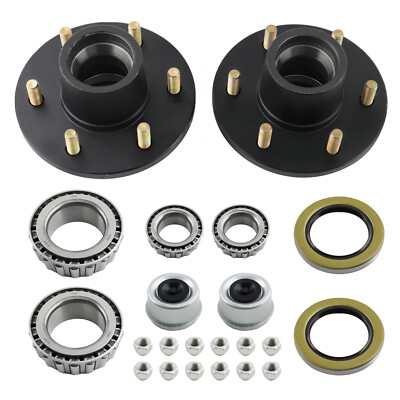 Pair Trailer Hubs Convert Mobile Home with Bearings 6000# 6 Lug 6x5.5 ...