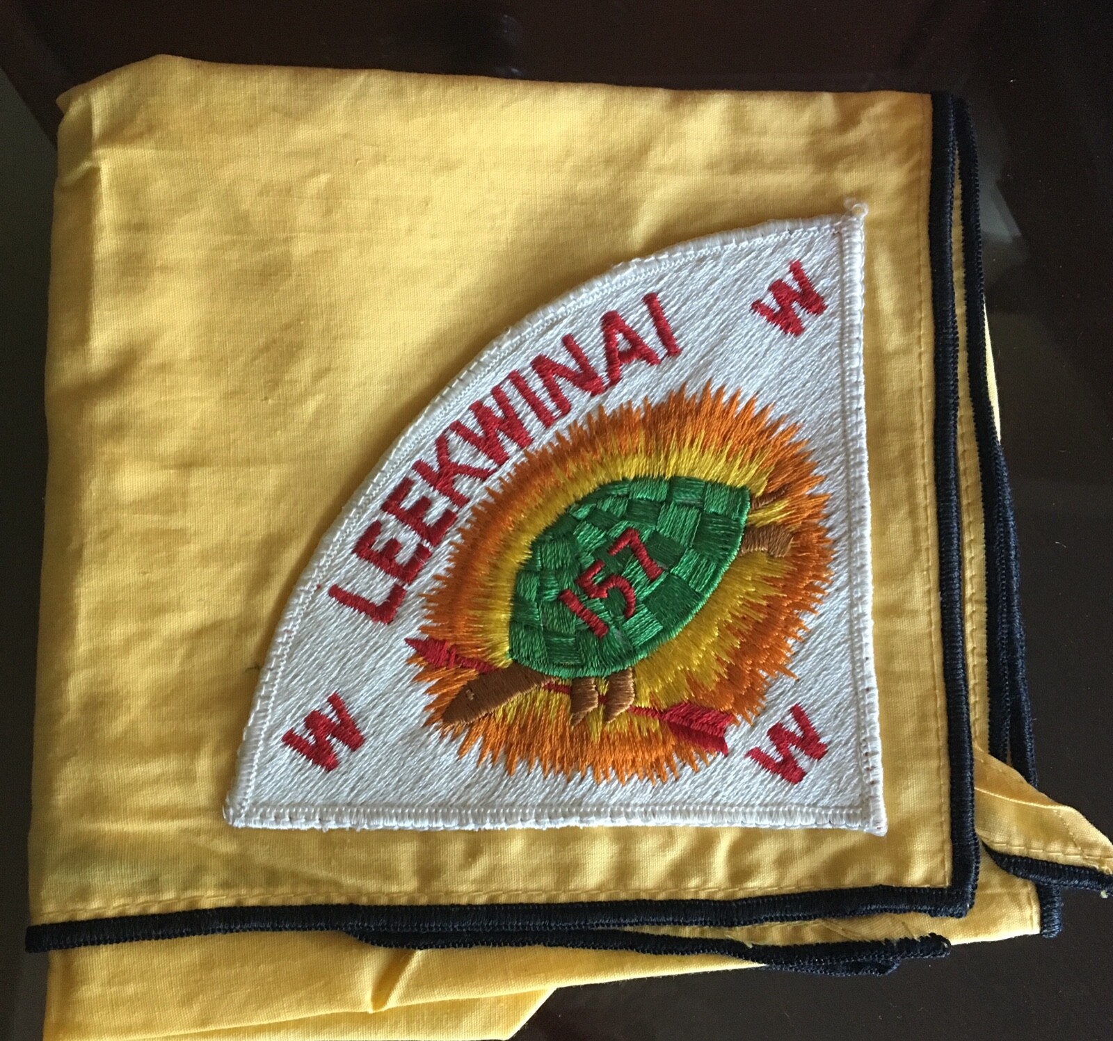 Vintage LEEKWINAI LODGE 157 Order of the Arrow NECKERCHIEF Pie Patch P1 ...